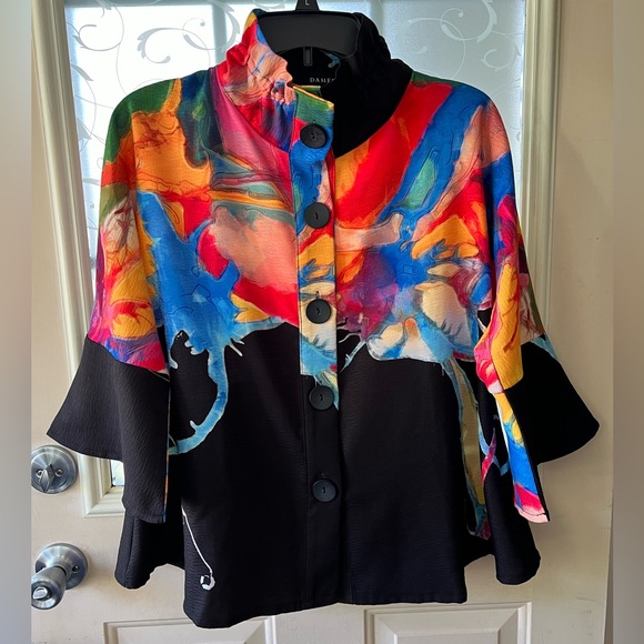 Damee | Jackets & Coats | Damee Colorful Art To Wear Wire Collar Bell ...